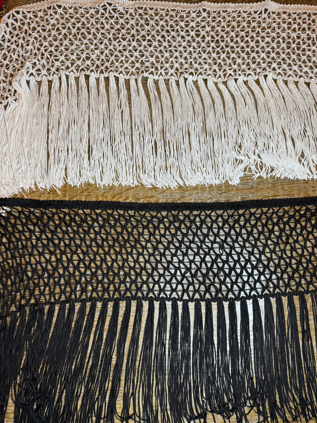 11” Wide Fringe, Elegant Fringe, Black, Ivory, Quality Fringe Trimming ...