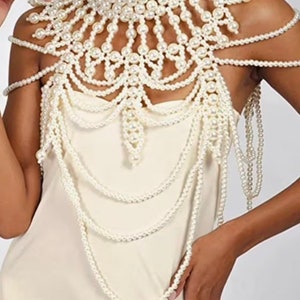Pearl Body Chain Bra Fashion Shoulder Necklaces Bra Chain - Etsy