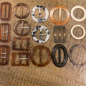 Buckles, Horn Buckles, Mock Tortoiseshell Buckle, Round, Rectangle ...