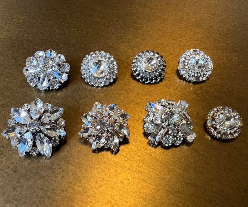 Buttons Jewel & Diamanté Rhinestone Shank Buttons Silver - Etsy UK