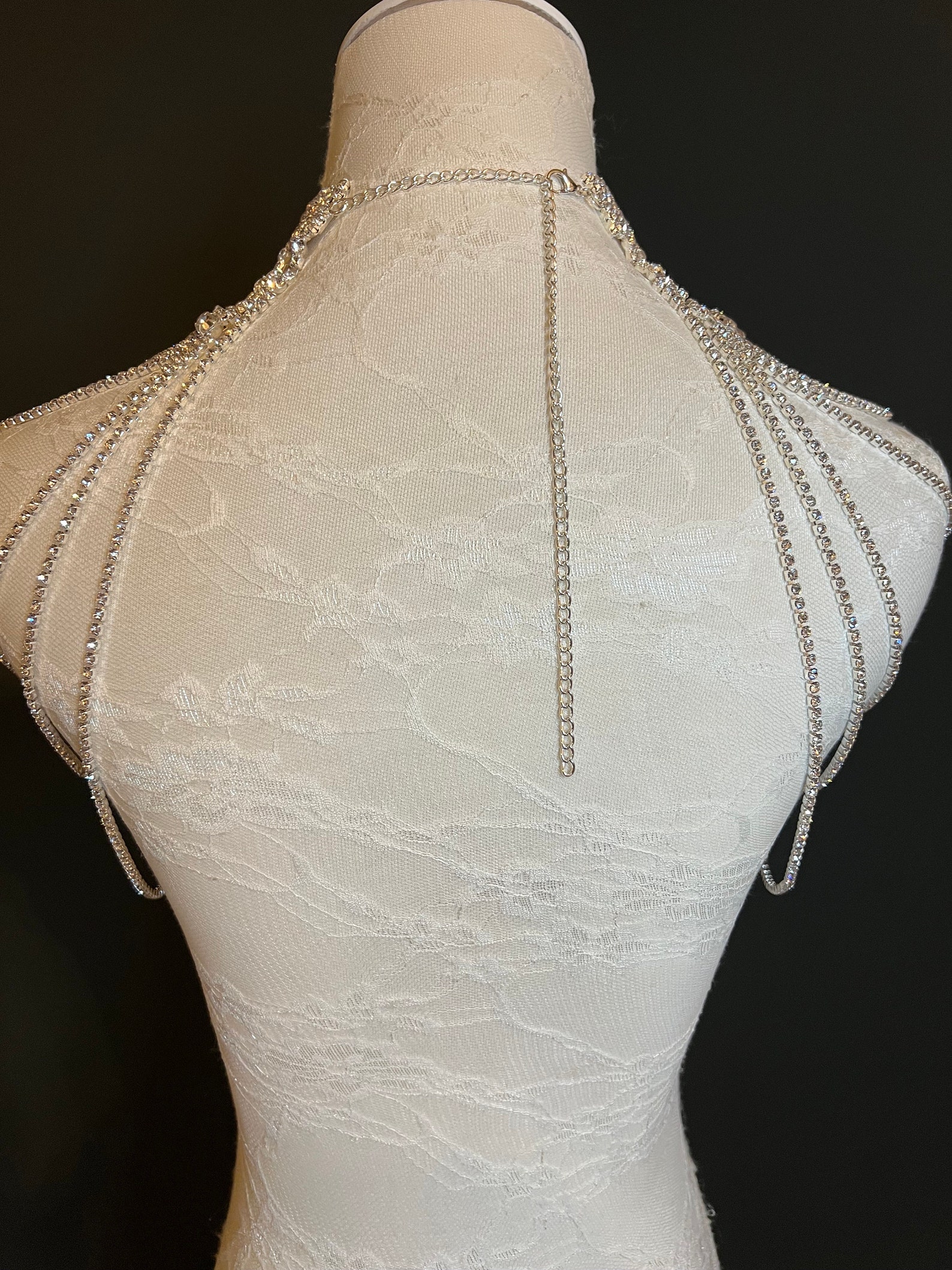 Rhinestone Body Chain, Gold, Silver, Diamanté Costume, Club Wear ...