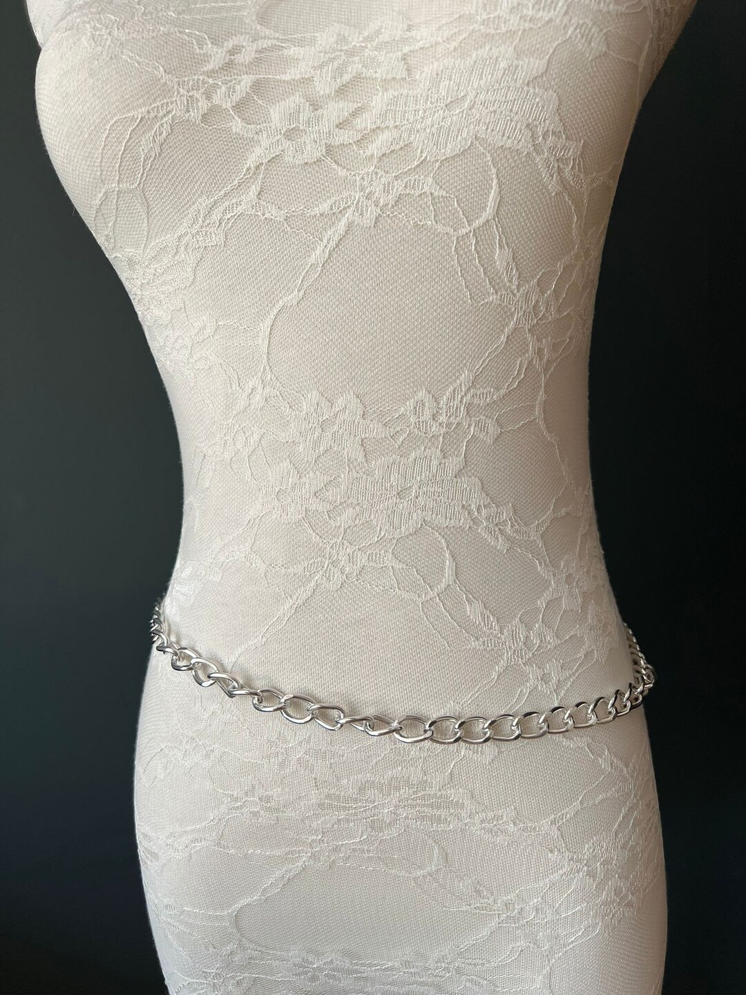 X-long Chain Belt, Silver Chain Belt, Fashion Belt, Waist Sizes 18”-60 ...