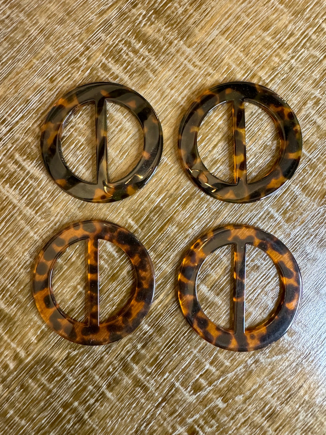 7cm Buckles, Mock Tortoiseshell Buckles, Animal Effect Buckles, Round ...