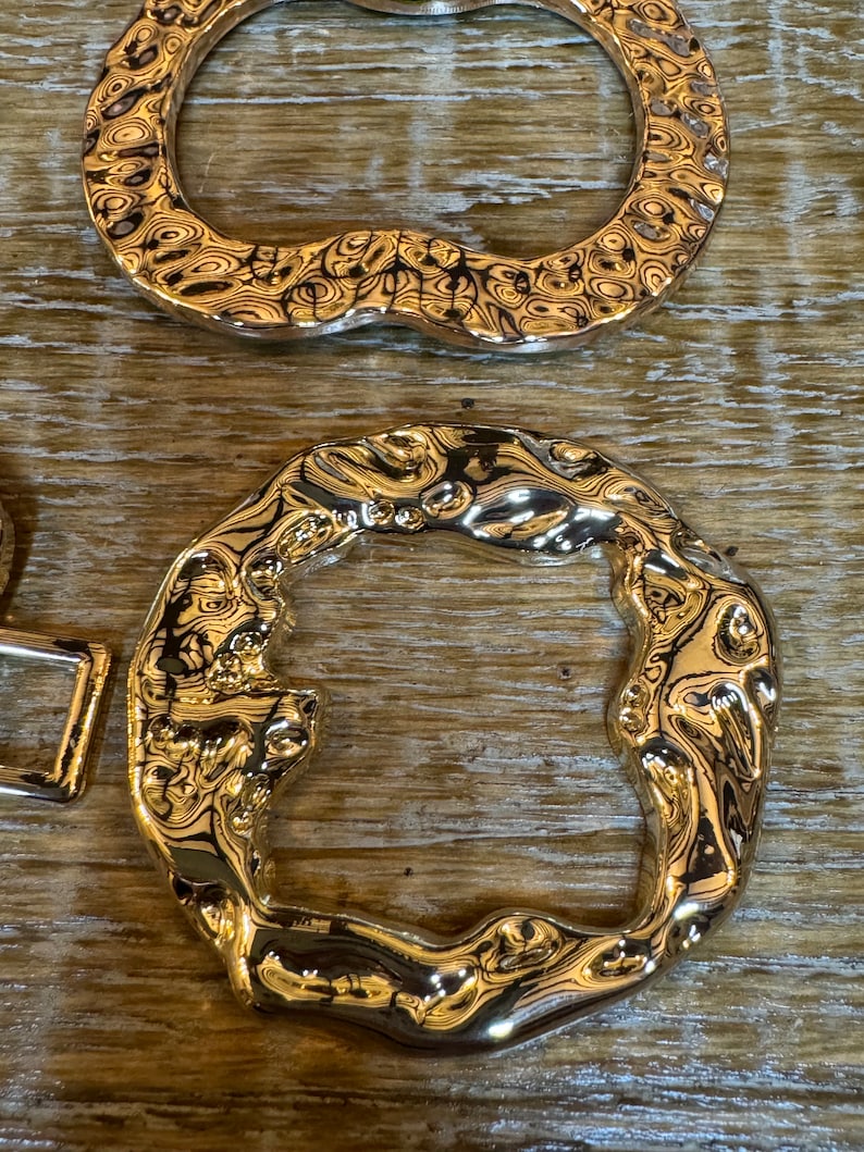 Metal Gold Buckle, Hammered Metal Ring Buckle, Gold Buckle, Swimwear ...