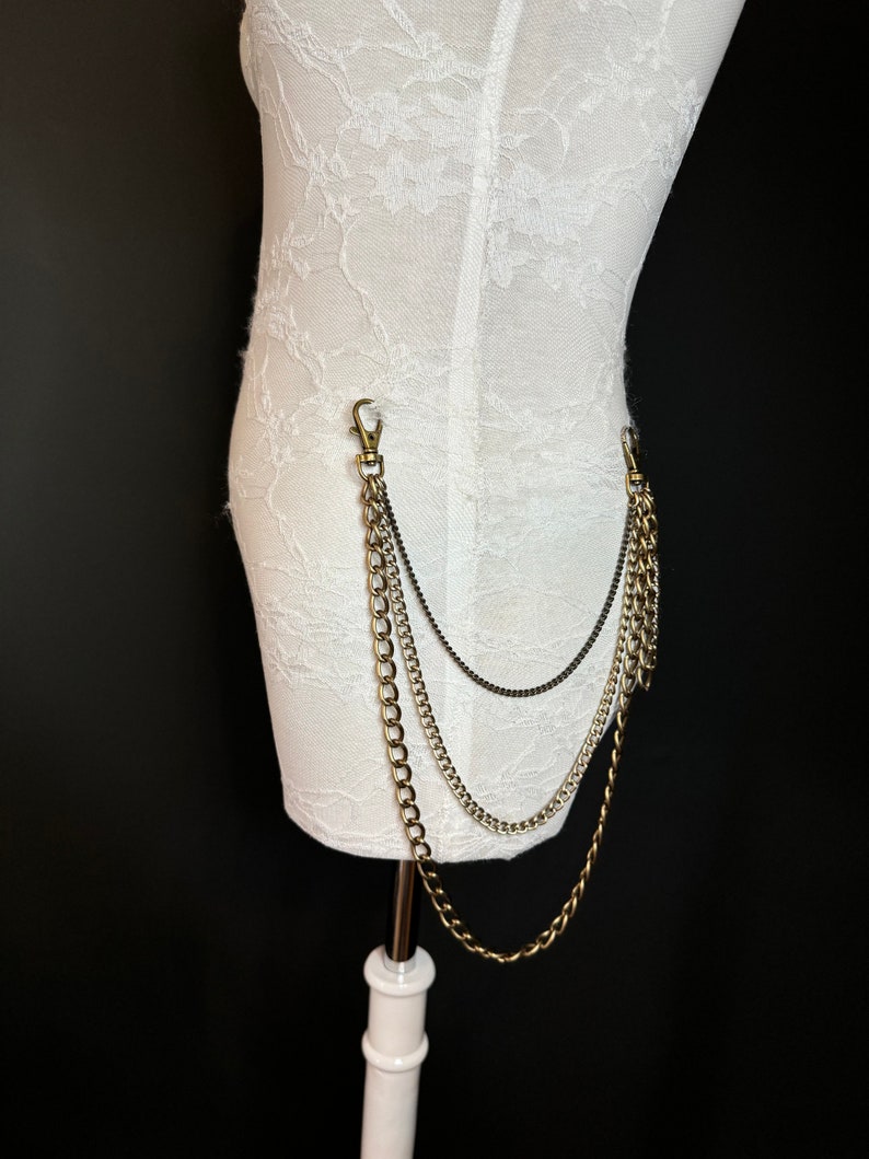 Layered Jean Chains, Bags, Hip Hop, 3 Size Selection, 3 Layers ...