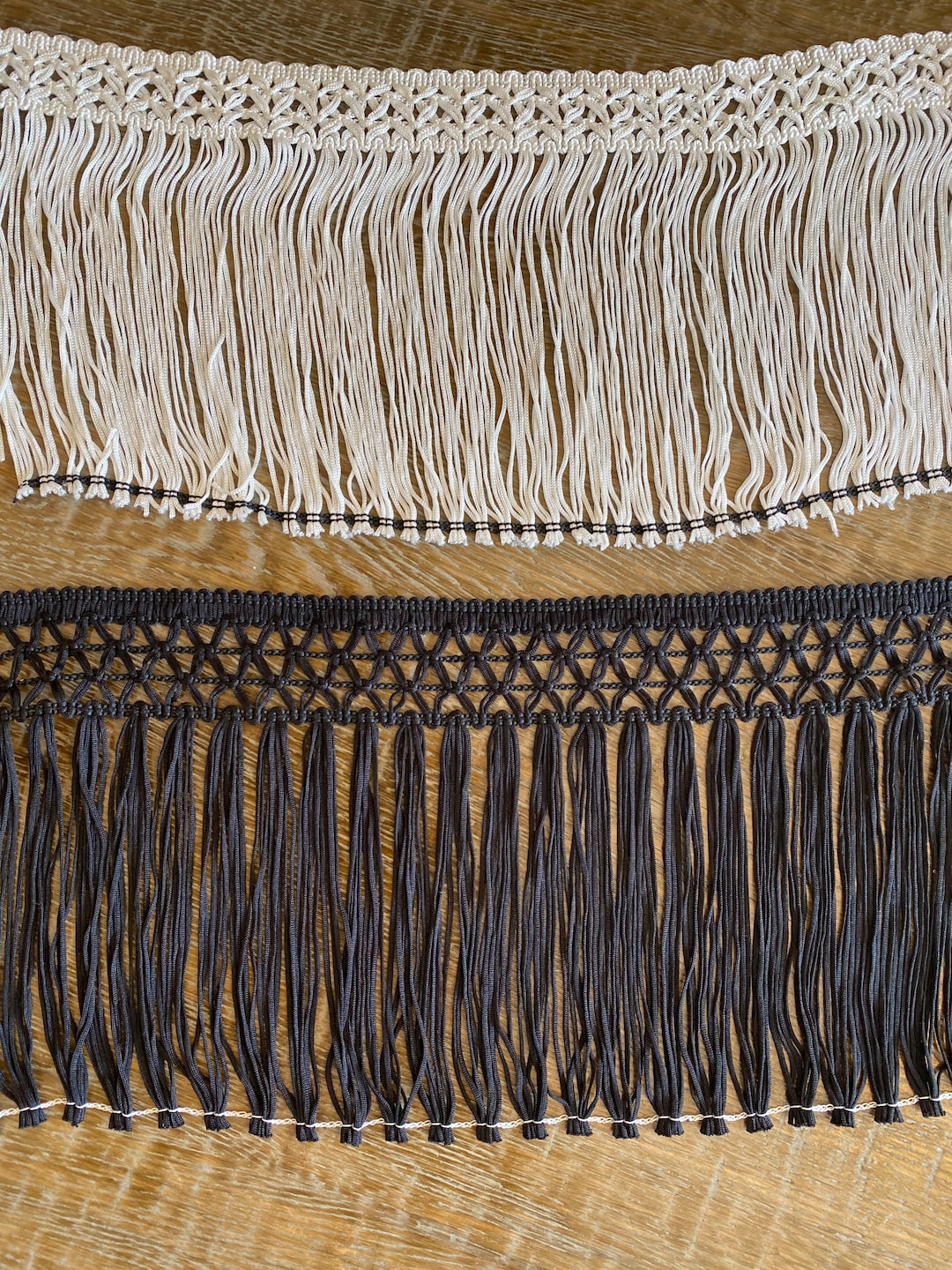 6.5” Wide Fringe, Elegant Fringe, Black, Ivory, Quality Fringe Trimming ...