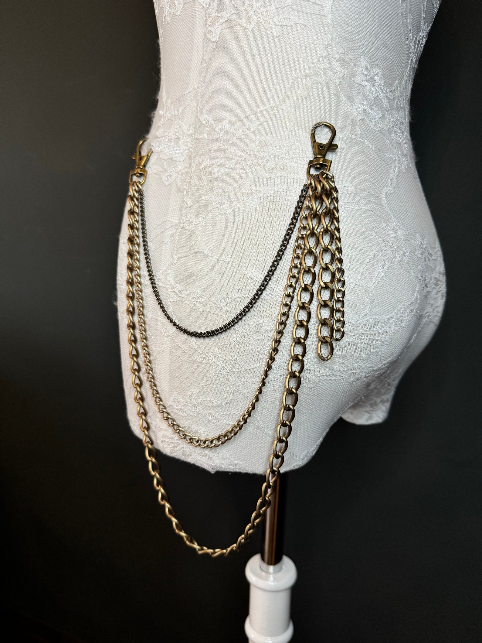 Layered Jean Chains, Bags, Hip Hop, 3 Size Selection, 3 Layers ...