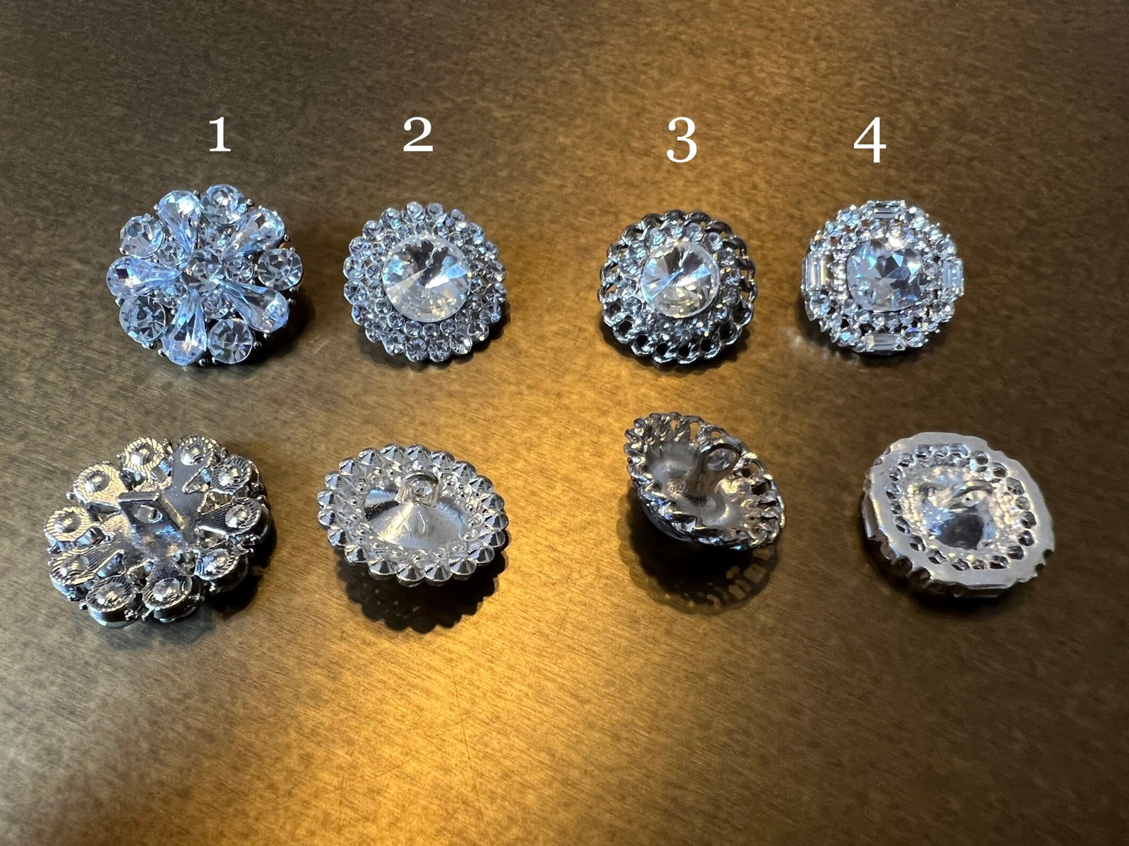 Buttons Jewel & Diamanté Rhinestone Shank Buttons Silver - Etsy UK