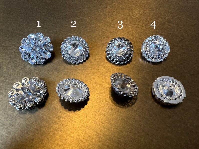 Buttons Jewel & Diamanté Rhinestone Shank Buttons Silver - Etsy UK