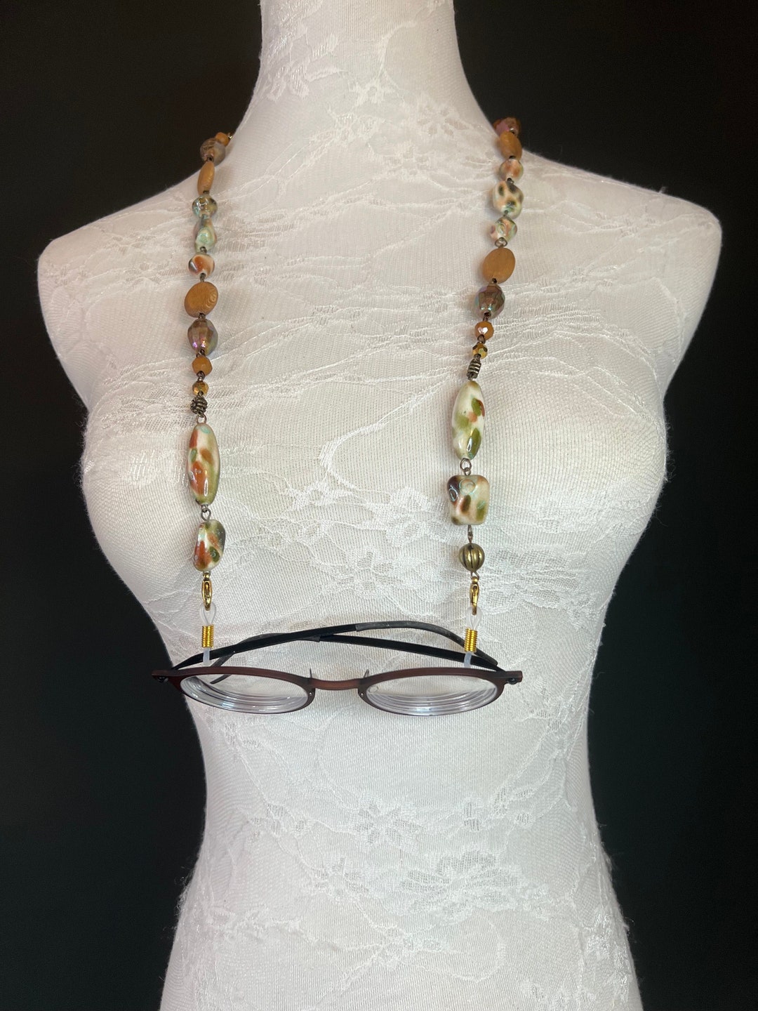 Glasses Chain, Spectacles Chain, Beaded Glasses Chain, Silver, Gold ...