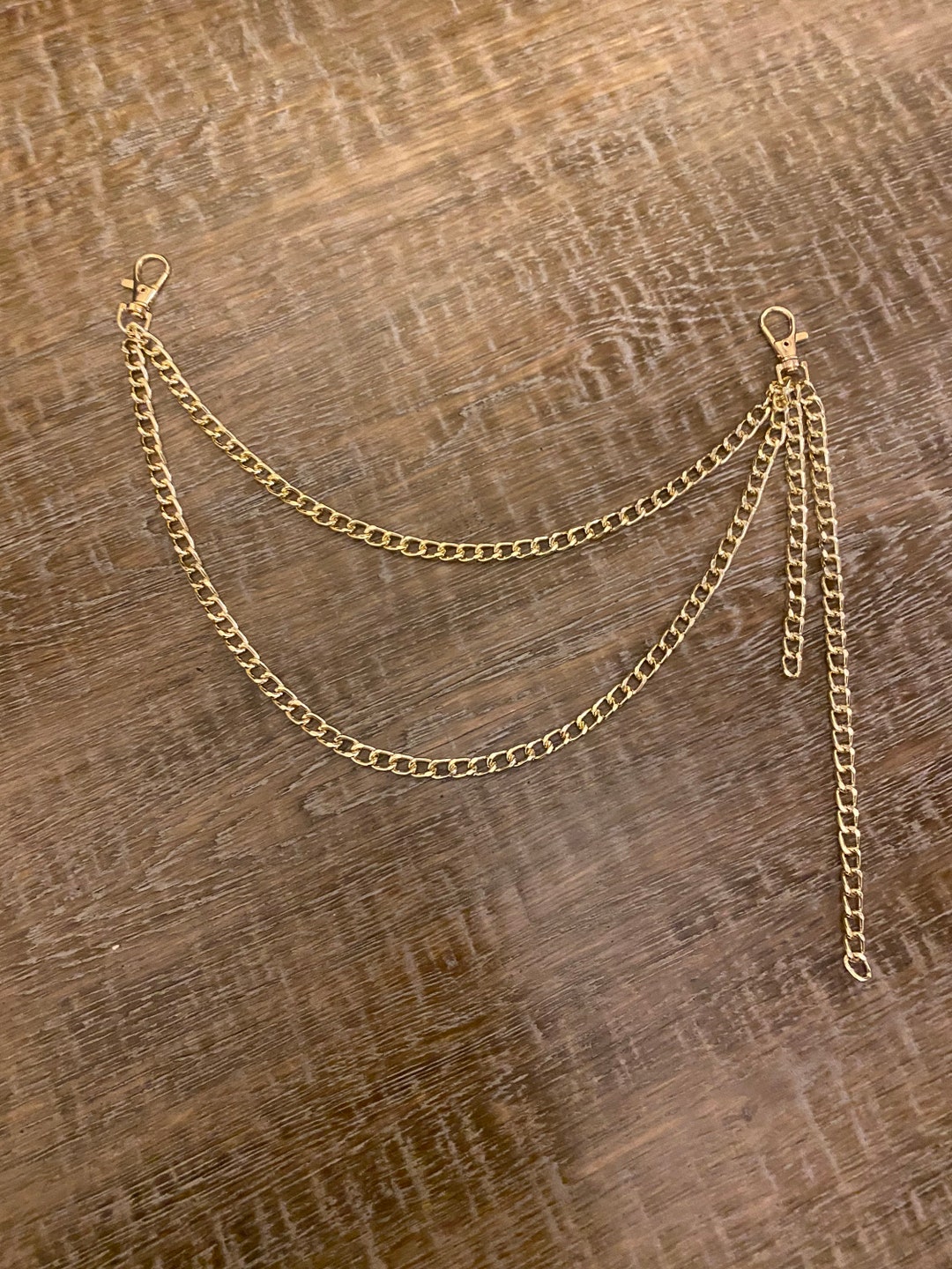 Layered Jeans Chains, Street Fashion, Hip Hop, 2 Size Selection, Gold ...