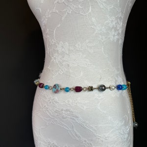X-long Belt, Beaded Chain Belt, Multi Colour Beads, FAN Design Belt ...
