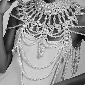 Pearl Body Chain Bra Fashion Shoulder Necklaces Bra Chain - Etsy