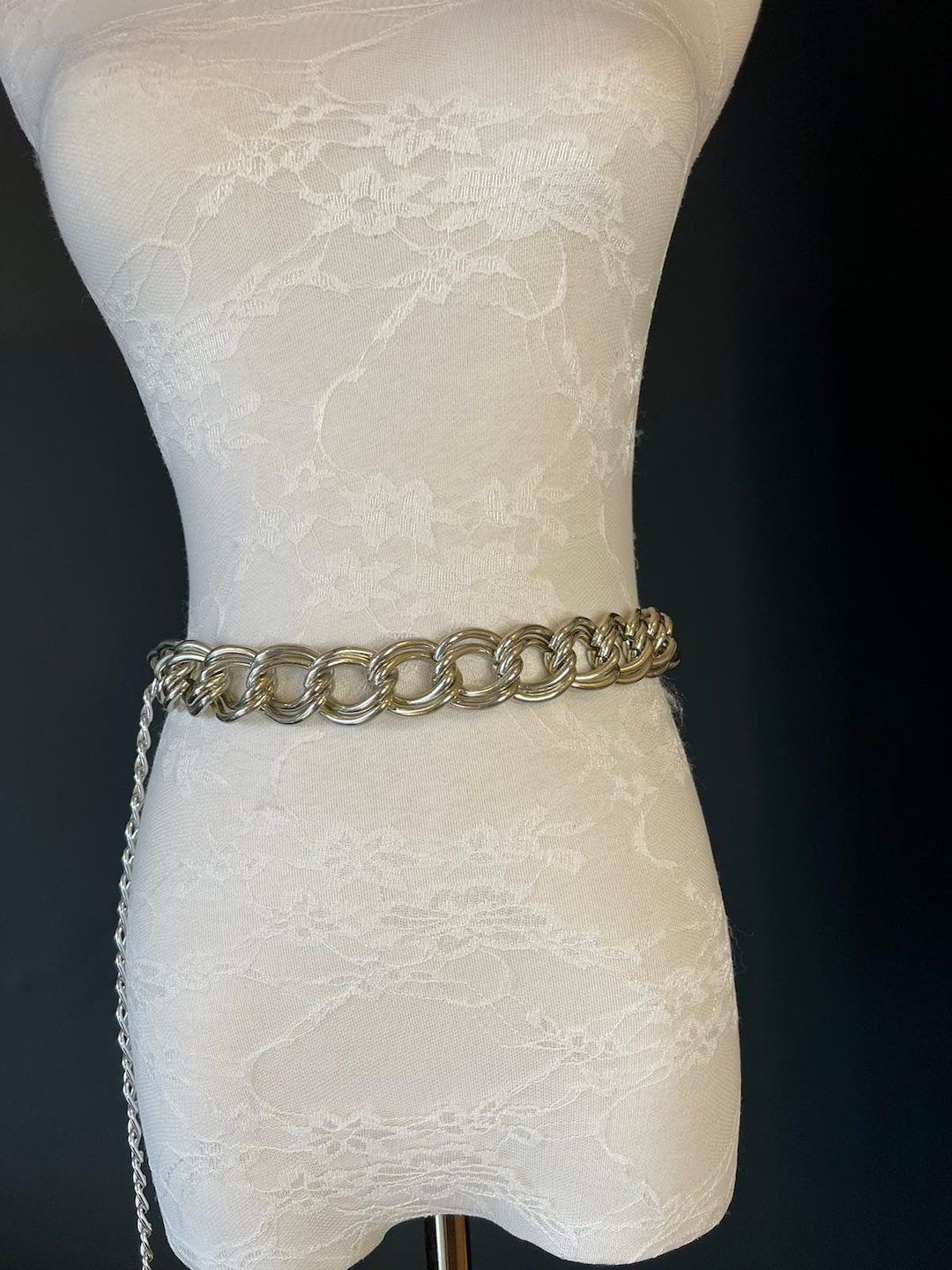 X-long Chunky Chain Belt, Heavy Chain Belt, Silver, Gold, Fashion Belt ...