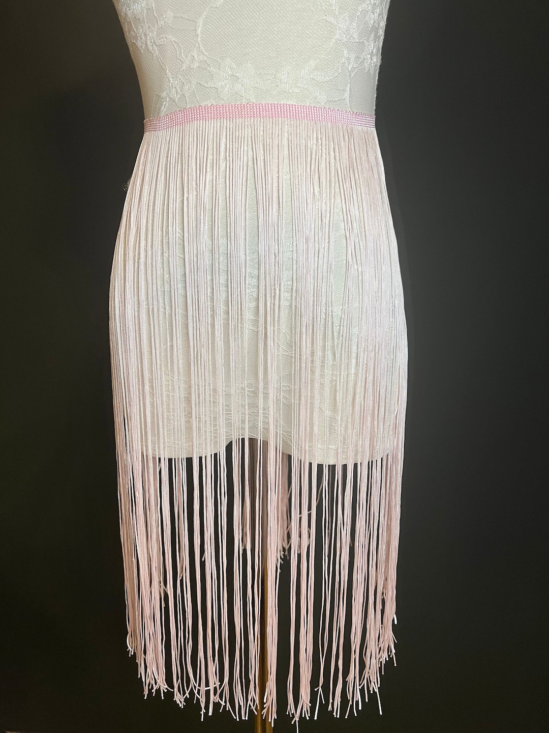 20” Long Fringe, Dress Fringe, Baby Pink Fringe, Long Fringe, Fringe ...