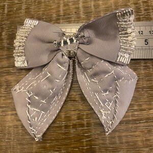 Beaded Bow Corsage, Silver Grey Pearl Brooch (4.5” X 4.5") - Etsy