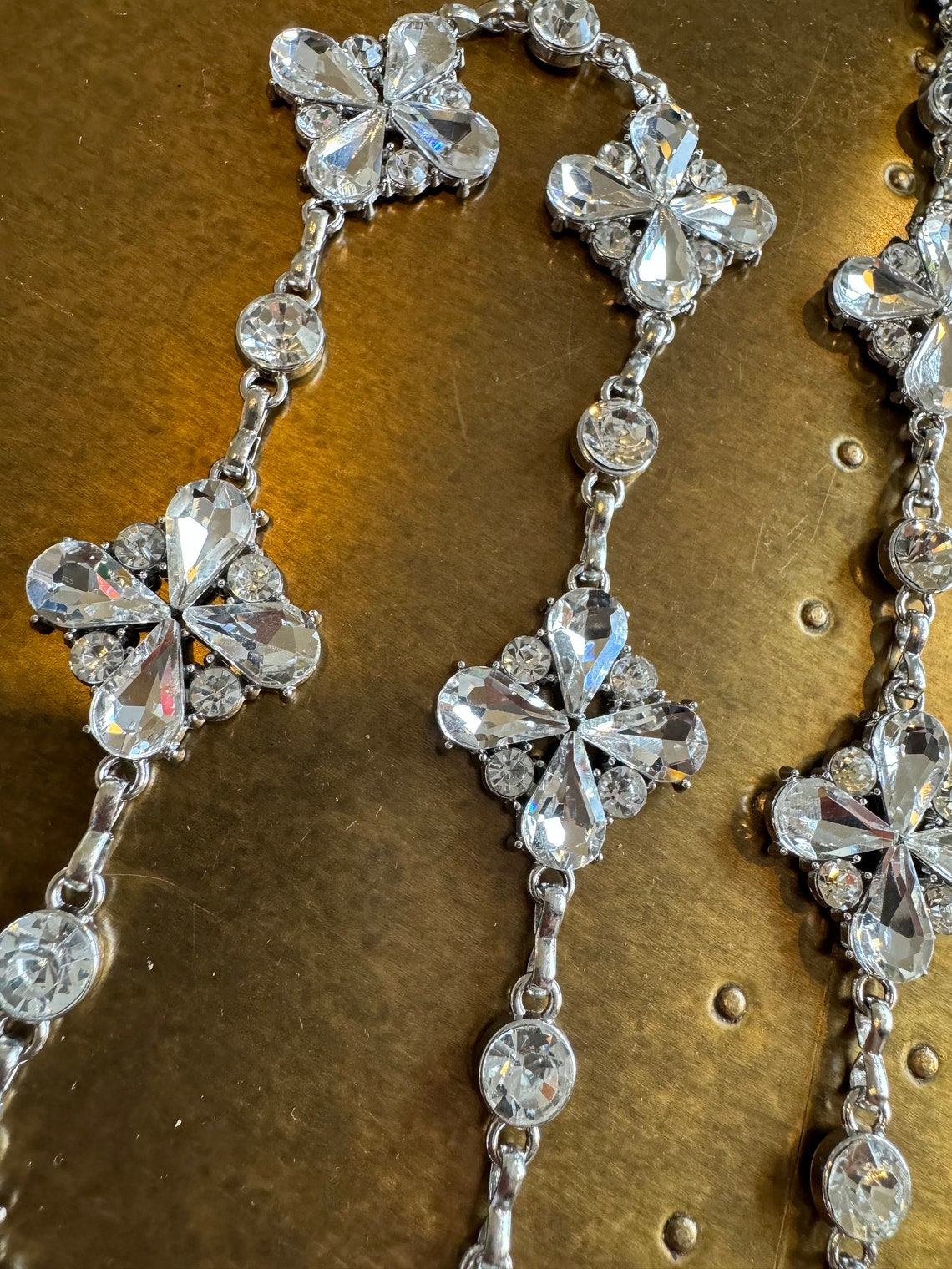 3cm Wide, Diamanté Chain Trim, Rhinestone, Silver Crystals, Fashion ...