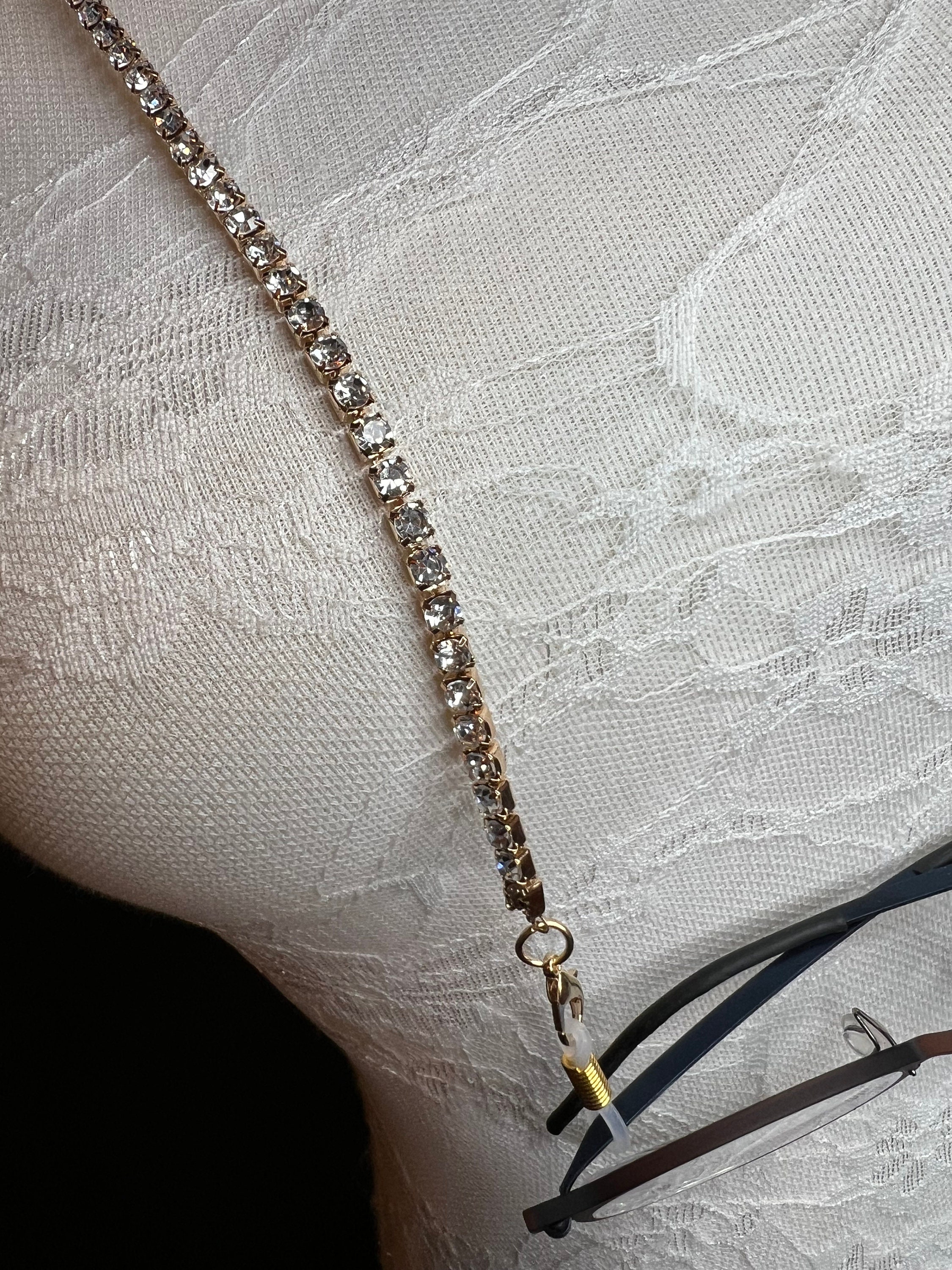 Glasses Chain, Spectacles Chain, Rhinestone Glasses Chain, Silver, Gold ...