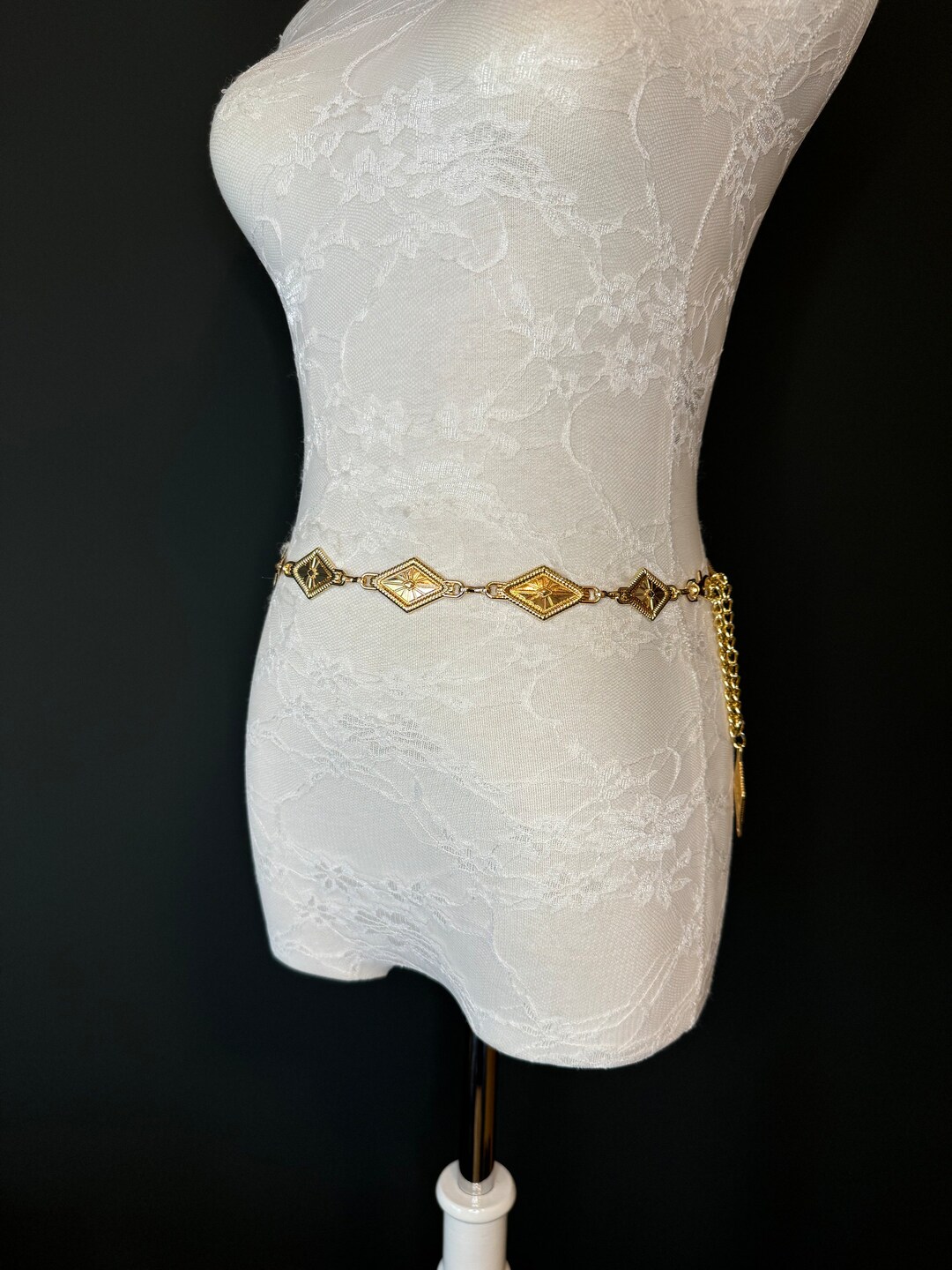 X-long Disc Belt, Gold, Antique Brass, Metal Disc Belt, Teen Sizes ...