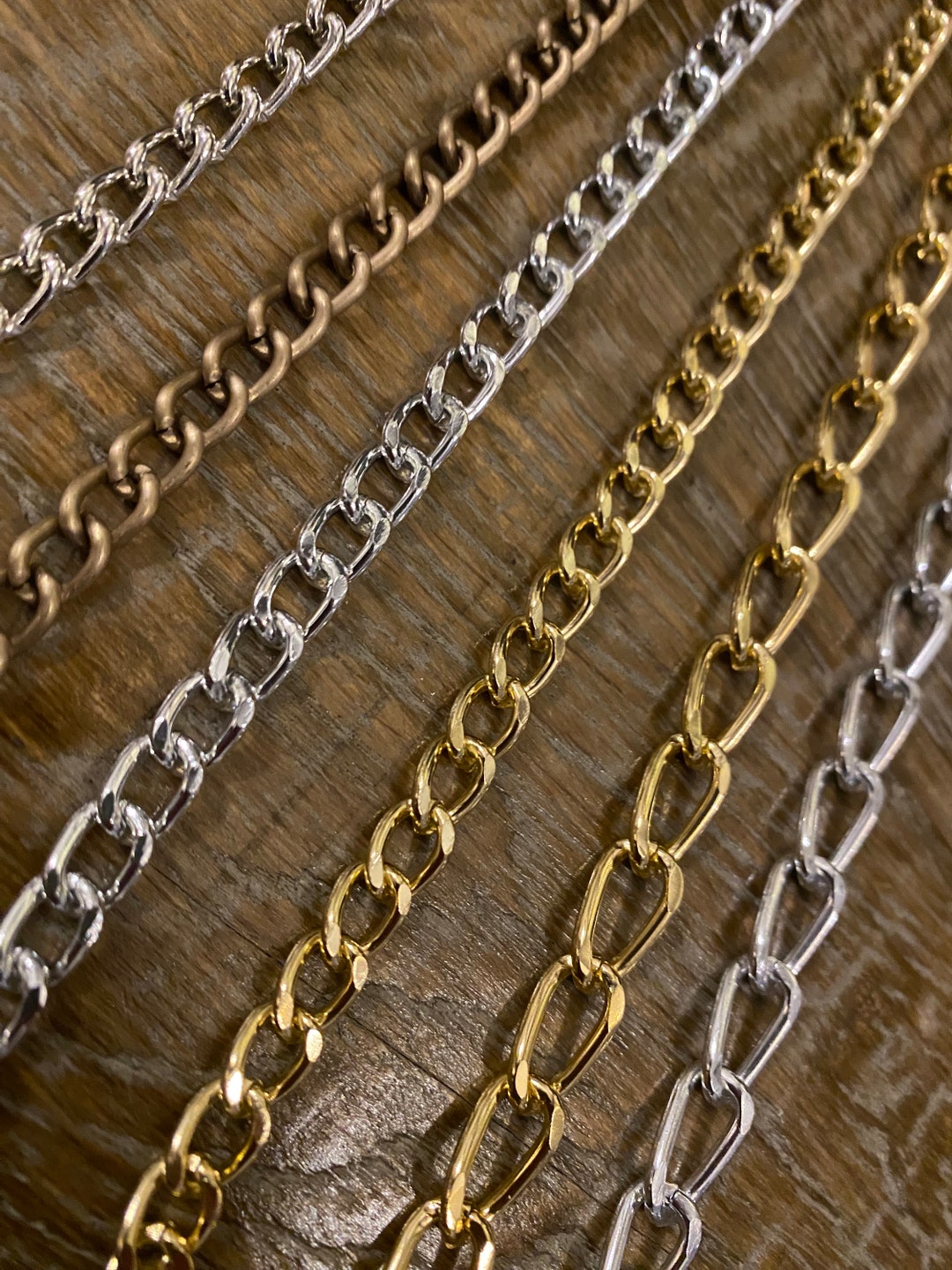 1 Metre, Metal Chain, Light Weight Chain, Aluminium Chain, Gold, Silver ...
