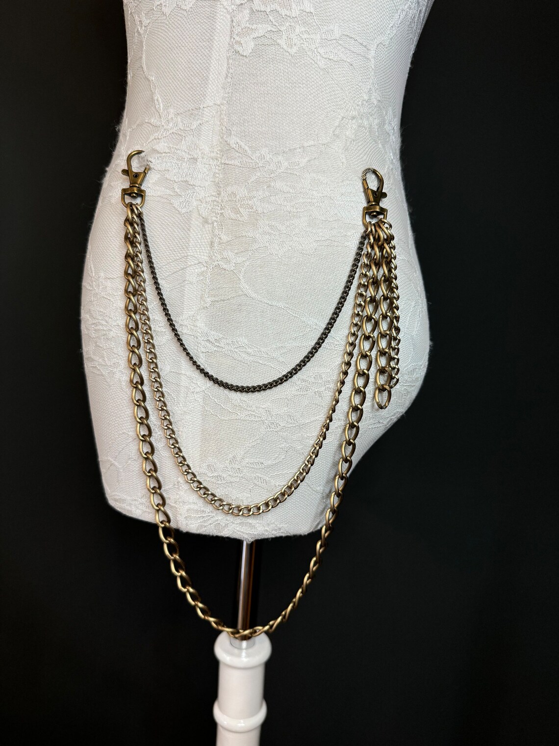 Layered Jean Chains, Bags, Hip Hop, 3 Size Selection, 3 Layers ...