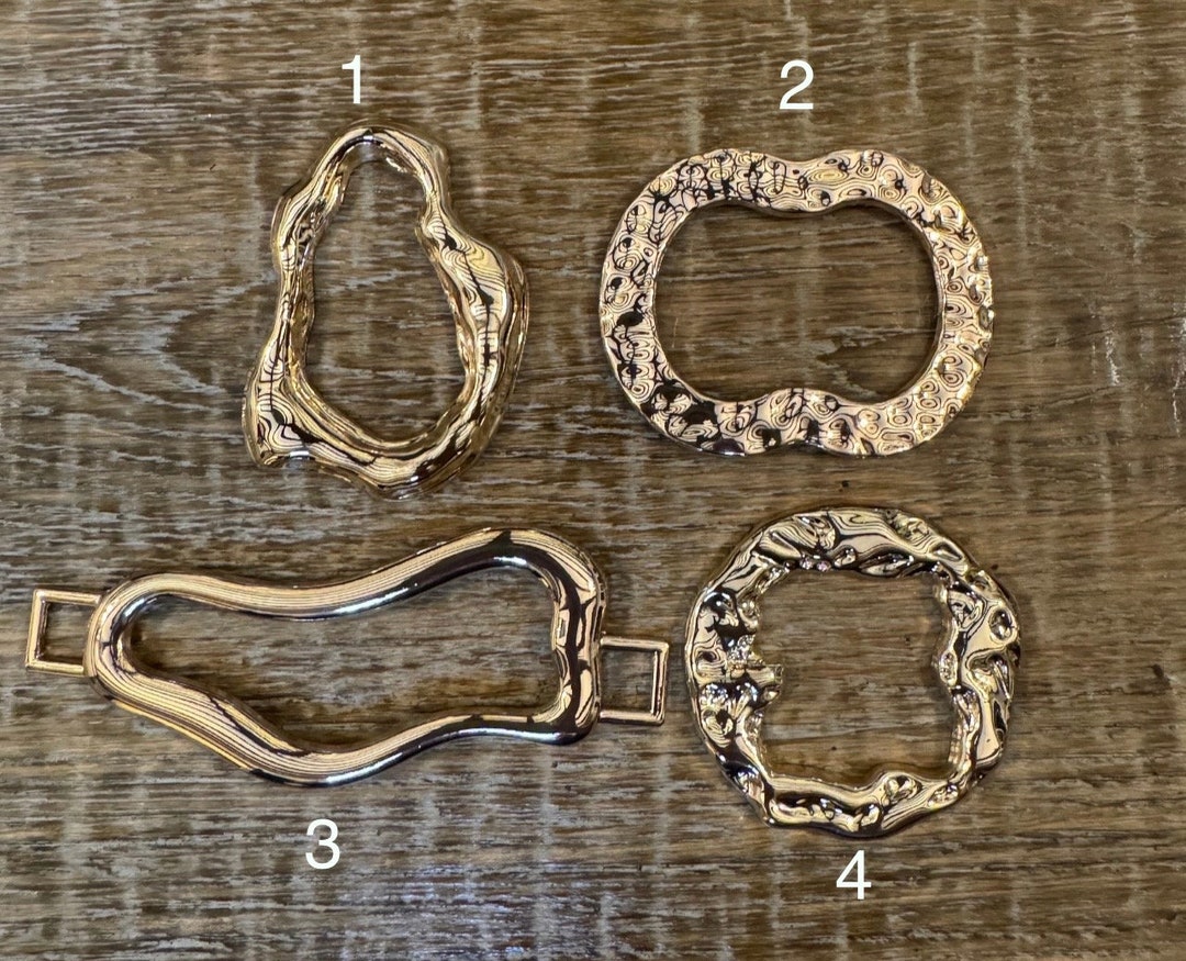 Metal Gold Buckle, Hammered Metal Ring Buckle, Gold Buckle, Swimwear ...