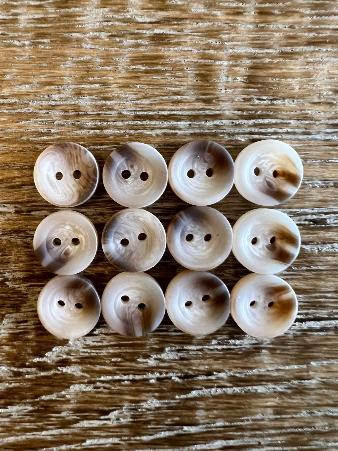 6pcs Faux Horn Buttons, Beige & Brown, 2-hole (25mm, 15mm, 12mm) - Etsy