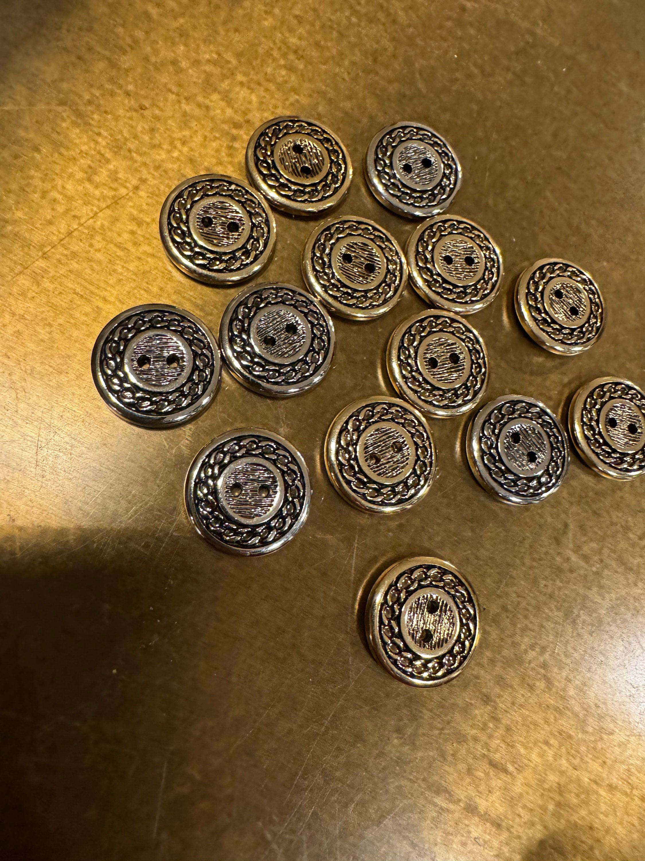 2cm Buttons, 34L Size, Gold, Silver, Chain Detail Buttons, Clothing ...