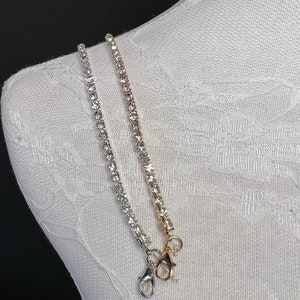 2x Diamanté Straps, 4mm Rhinestones, Very High Quality, Smooth Metal ...