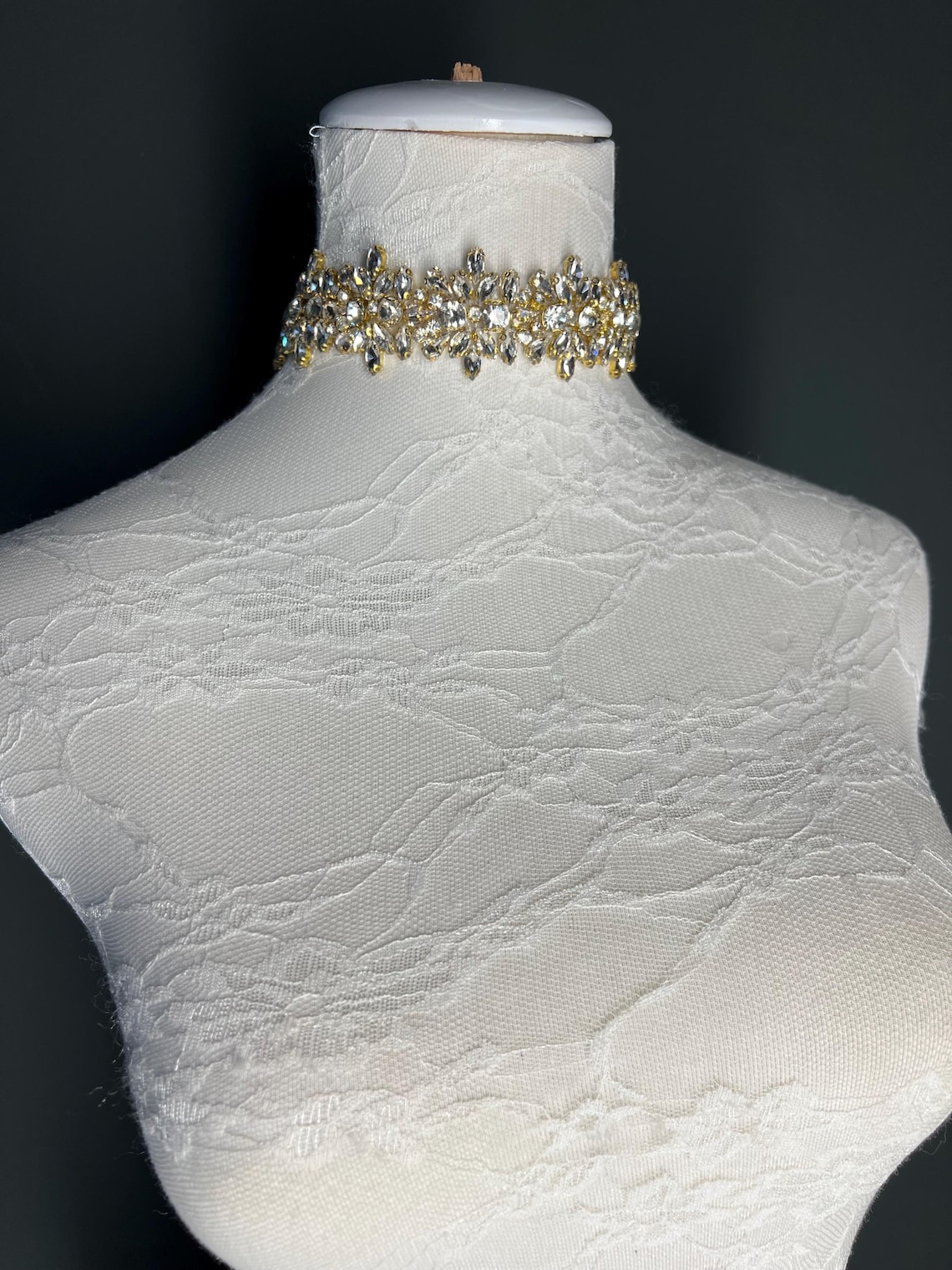 Jewel Choker, Choker Necklace, Bridal, Weddings Rhinestone Choker ...