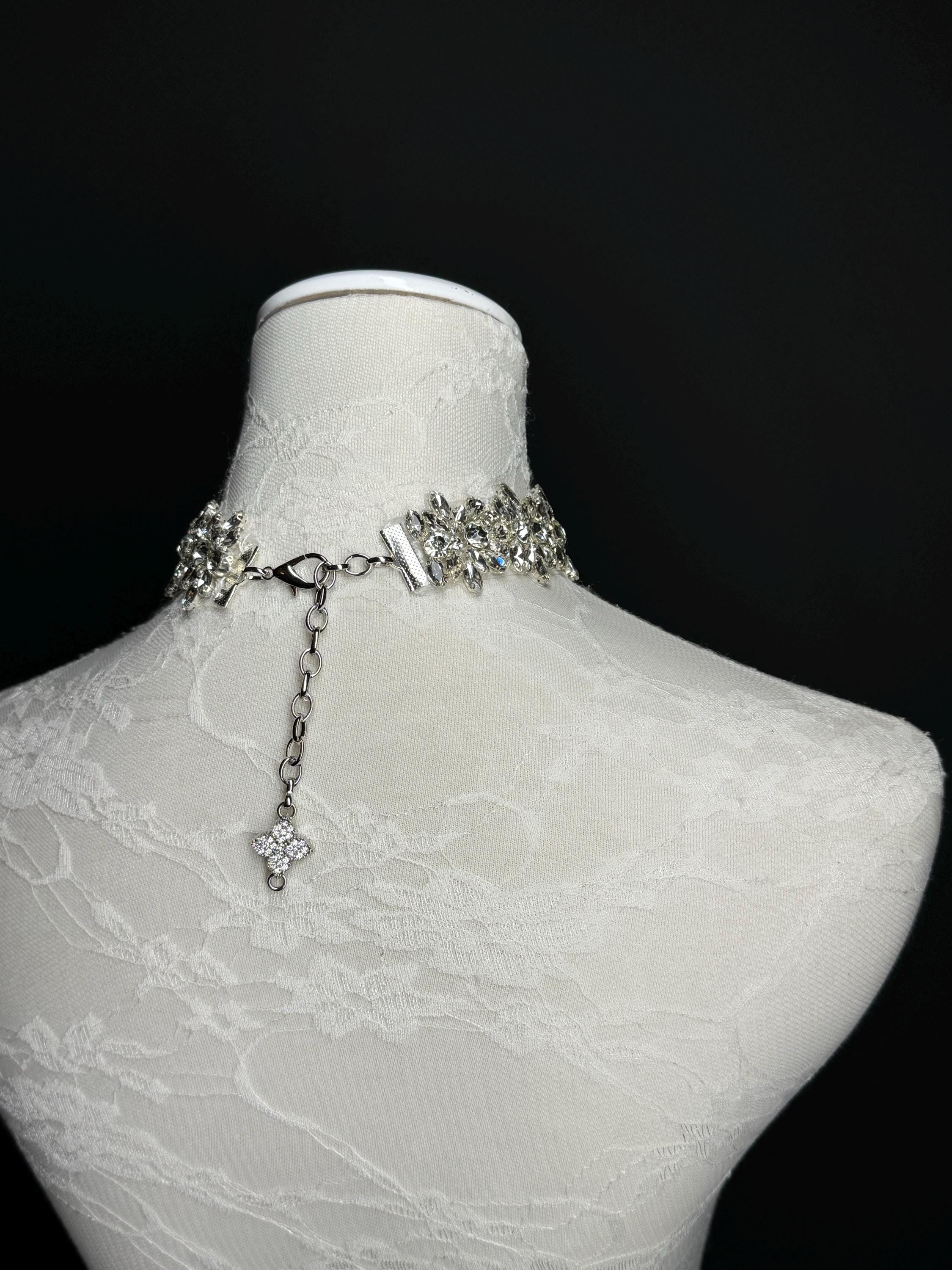 Jewel Choker, Choker Necklace, Bridal, Weddings Rhinestone Choker ...
