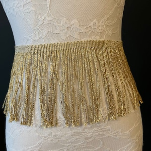 Lurex Fringe, 6” Wide, Fringe Trimming, 15cm Wide Fringe, Silver, Gold ...