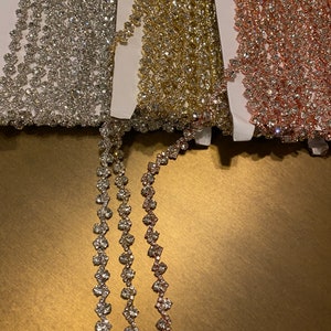 Rhinestone Diamanté Wavy Chain Trim Beaded Applique for - Etsy UK