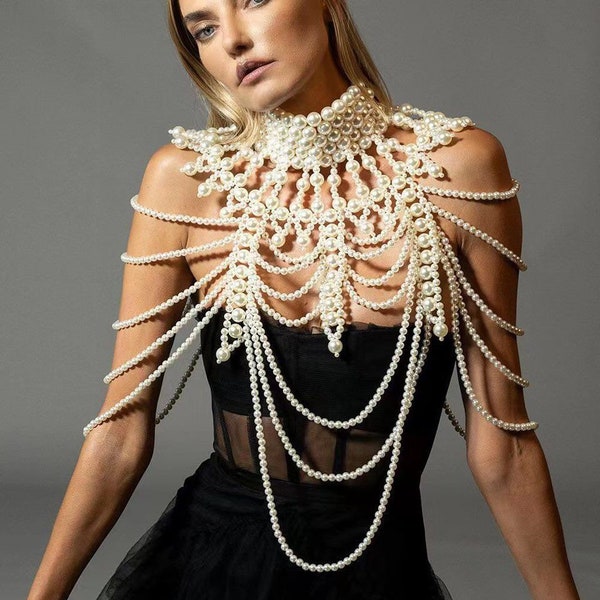 Pearl Body Chain Etsy