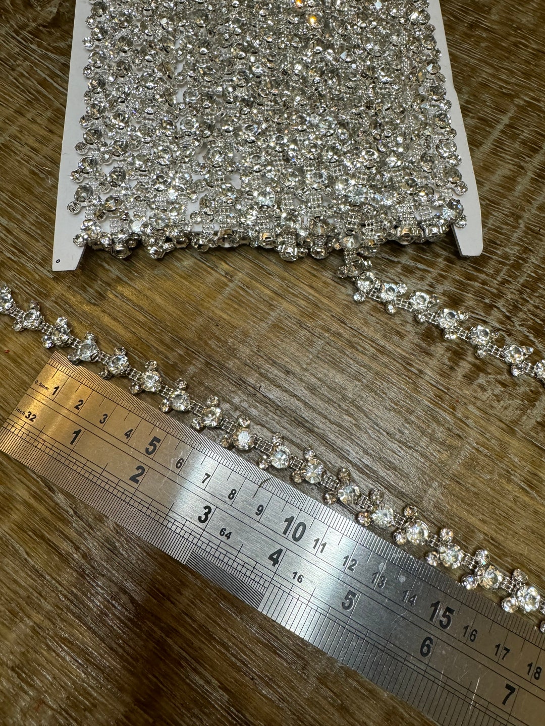 Rhinestone Diamanté, Stunning Chain Trim, Beaded Applique for Wedding ...