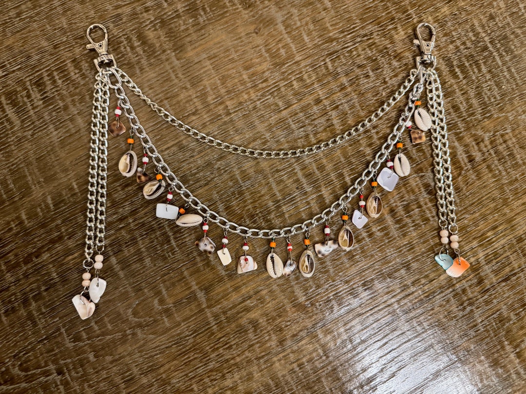 Jeans Chain, Shell Chain, Swimwear, Beach, Layered Metal Chain, Punk ...