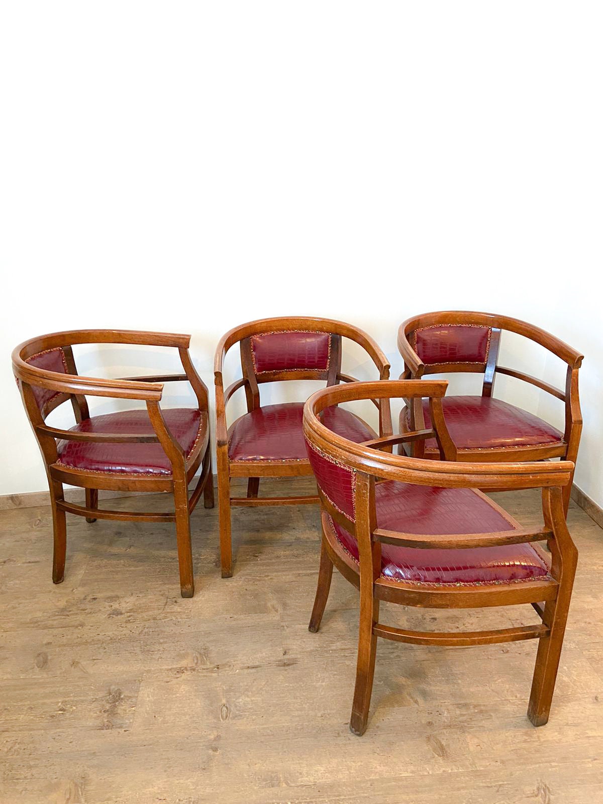 Set of 4 Art Deco Wooden Cockpit Chairs Italy 1940s - Etsy