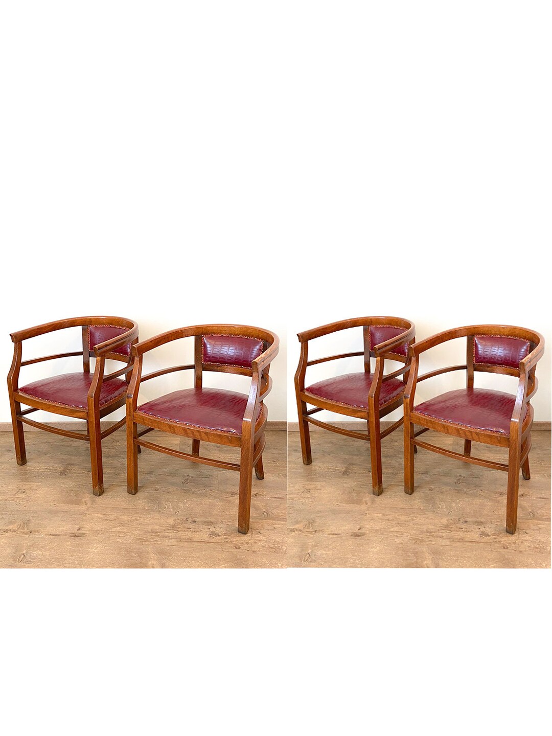 Set of 4 Art Deco Wooden Cockpit Chairs Italy 1940s - Etsy
