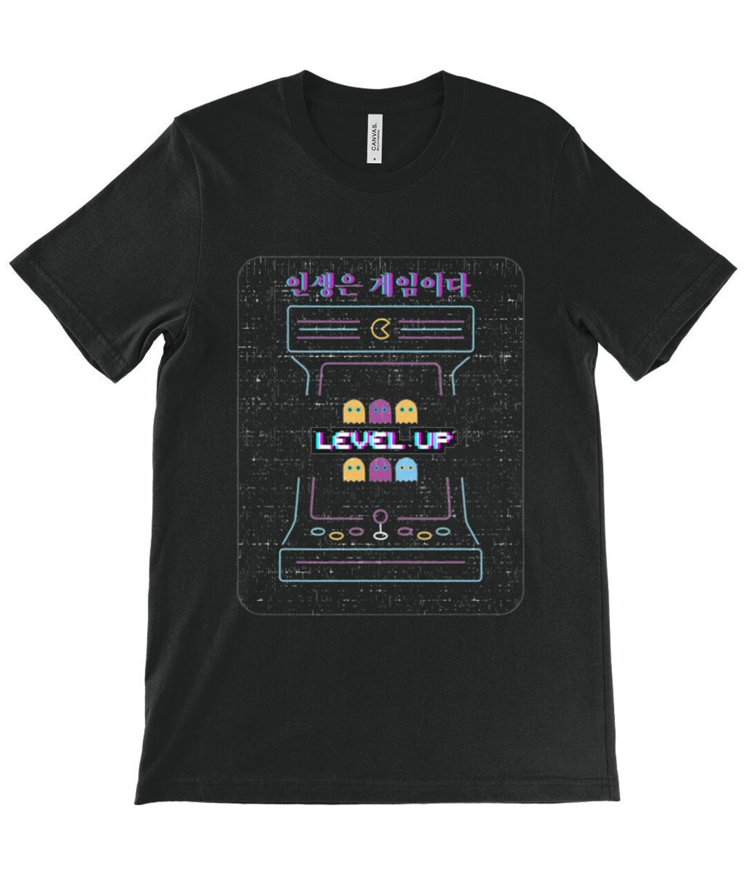 Pac-man Retro T-shirt - Bilingual Korean English T-shirt - Etsy