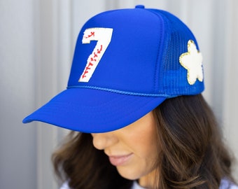 Custom Baseball Number Chenille Patch Trucker Hat - Etsy