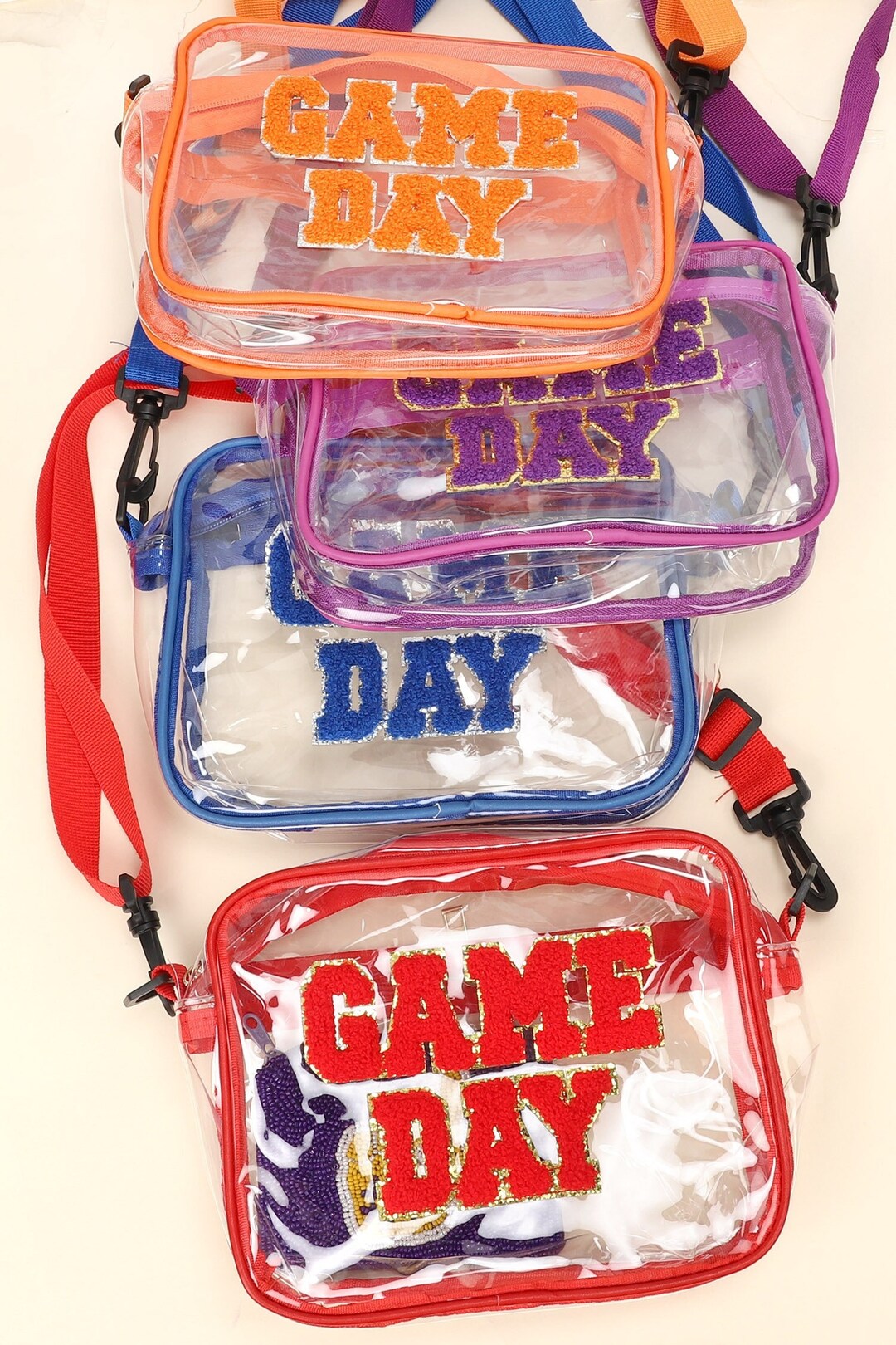 GAME DAY Clear Transparent Crossbody Bag, Game Day Stadium Purse, Clear ...