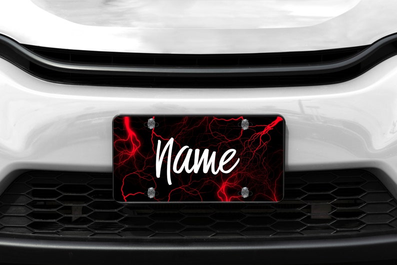 Red Lightning License Plate Custom Sublimation License Tag - Etsy