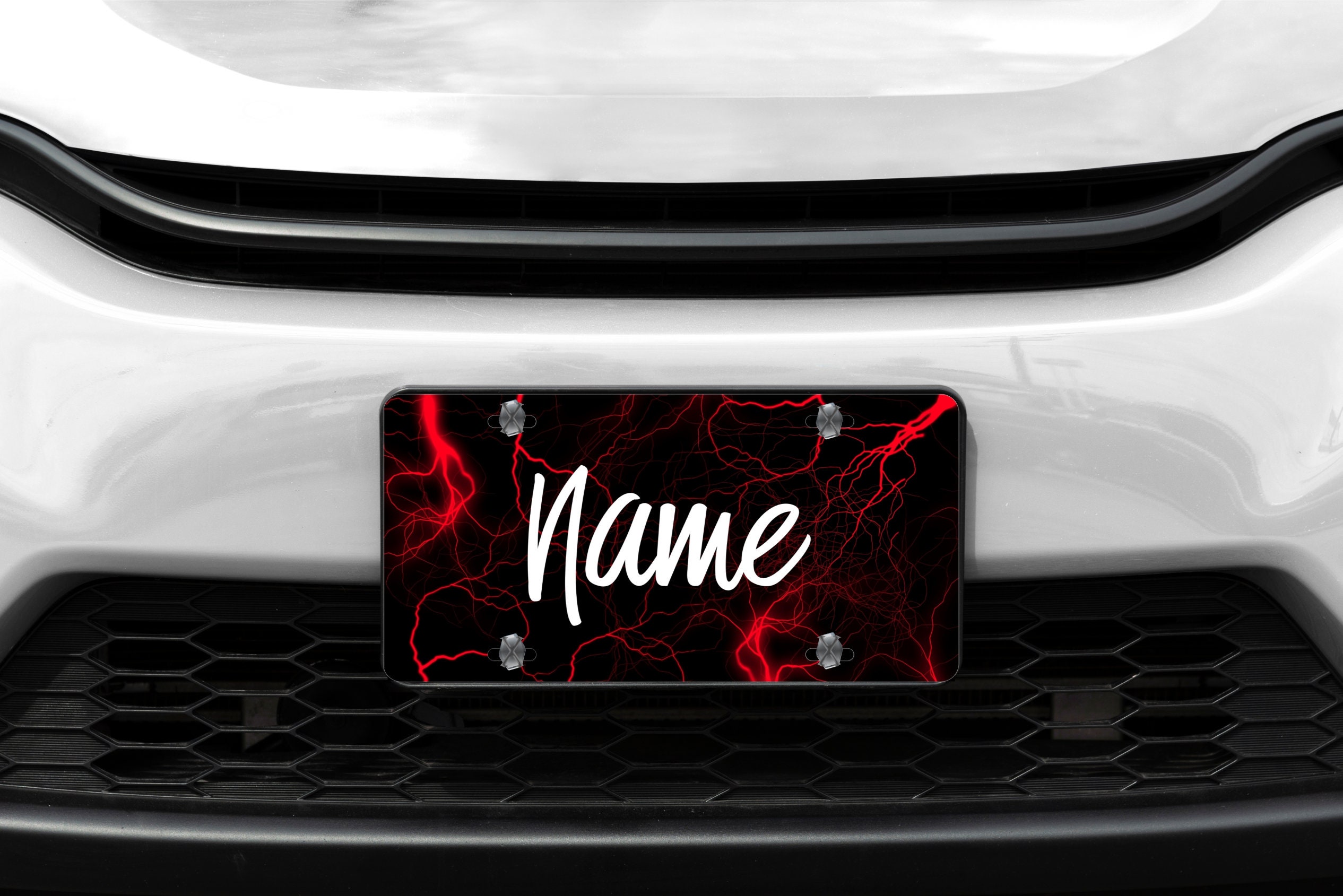 Red Lightning License Plate Custom Sublimation License Tag - Etsy