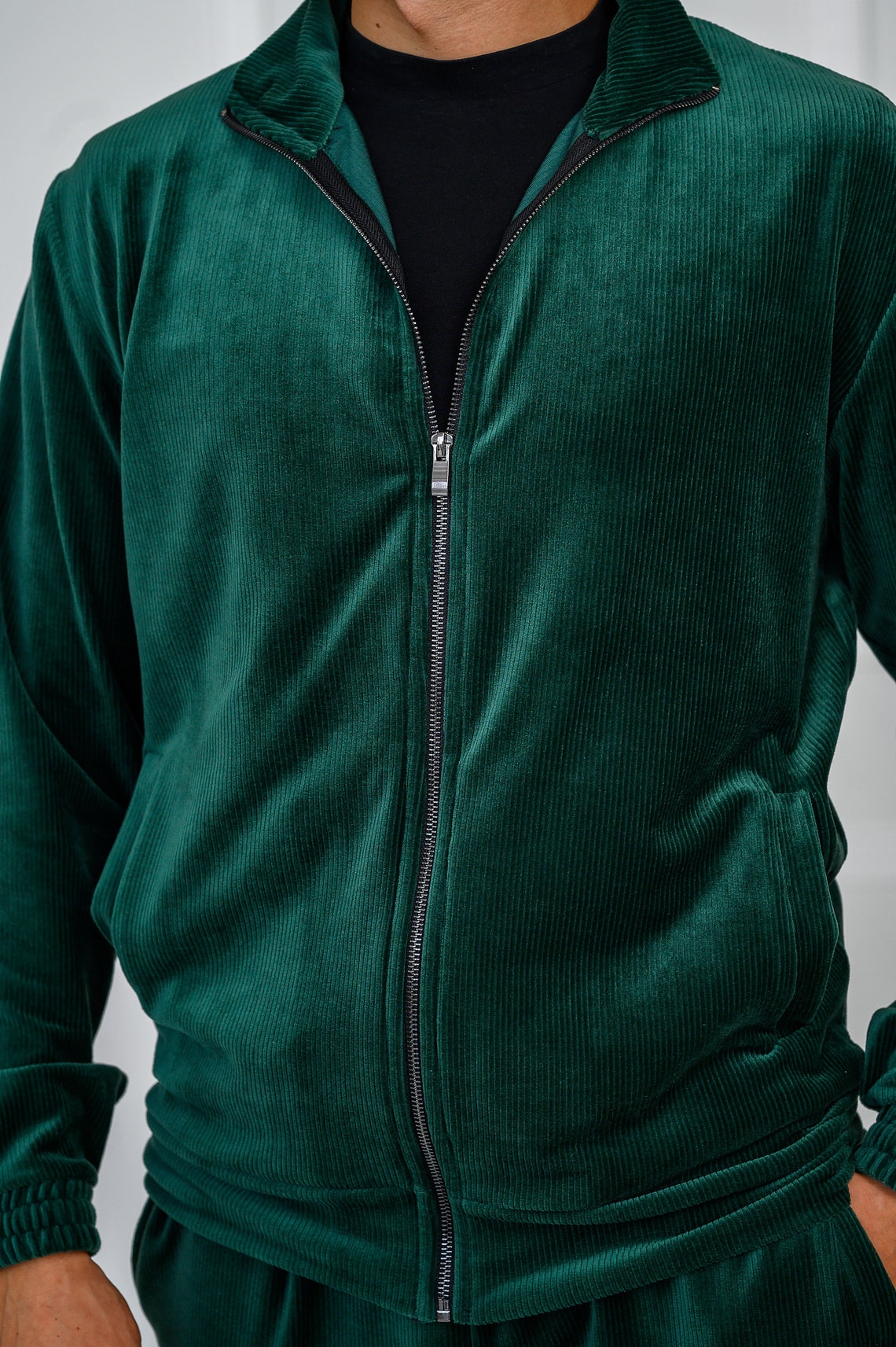 Velour Tracksuit, Velour Men Leisure Set, Streetwear, Two Piece Velour ...