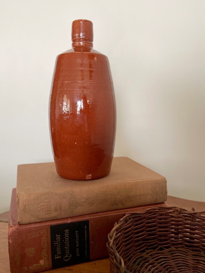 Primitive Stoneware Rust Vase Lancers Wine Bottle Primitive Beer ...