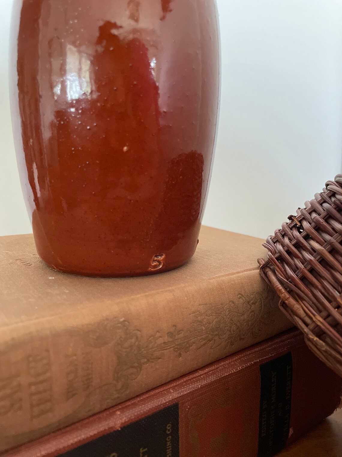 Primitive Stoneware Rust Vase Lancers Wine Bottle Primitive Beer ...