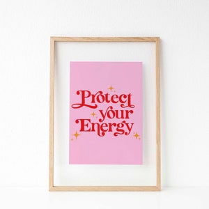 Protect Your Energy Printable Poster, Spiritual Wall Print, Good Vibes ...