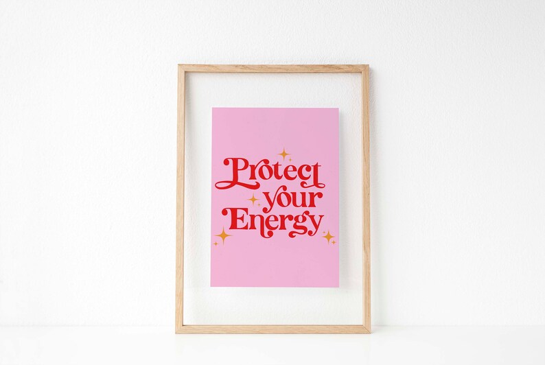 Protect Your Energy Printable Poster, Spiritual Wall Print, Good Vibes ...