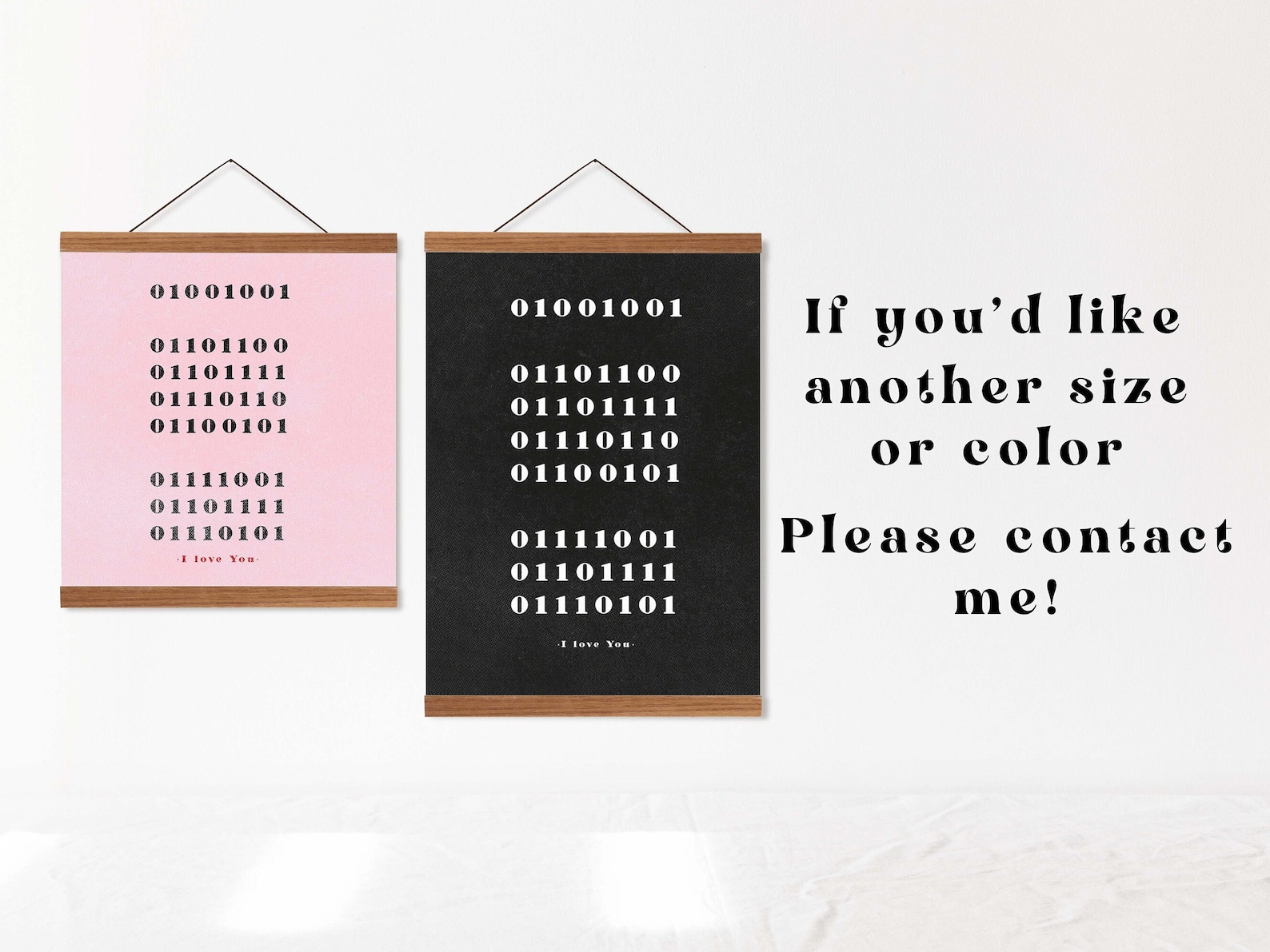 Binary Code I Love You Card Print, Valentines Anniversary Wedding Gift ...