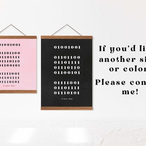 Binary Code I Love You Card Print, Valentines Anniversary Wedding Gift ...